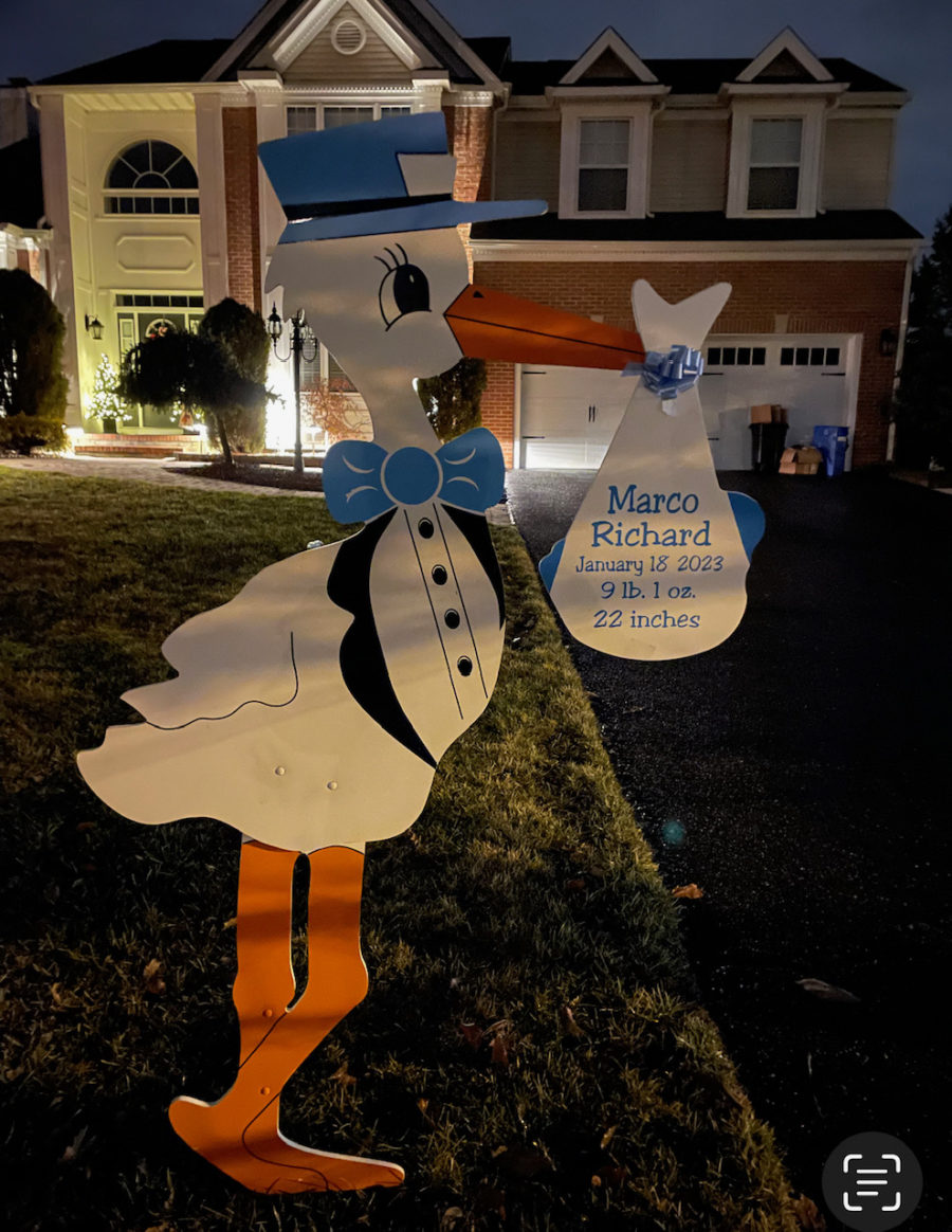 Boy Stork Rental Lawn Sign Marlboro - NJ Baby News