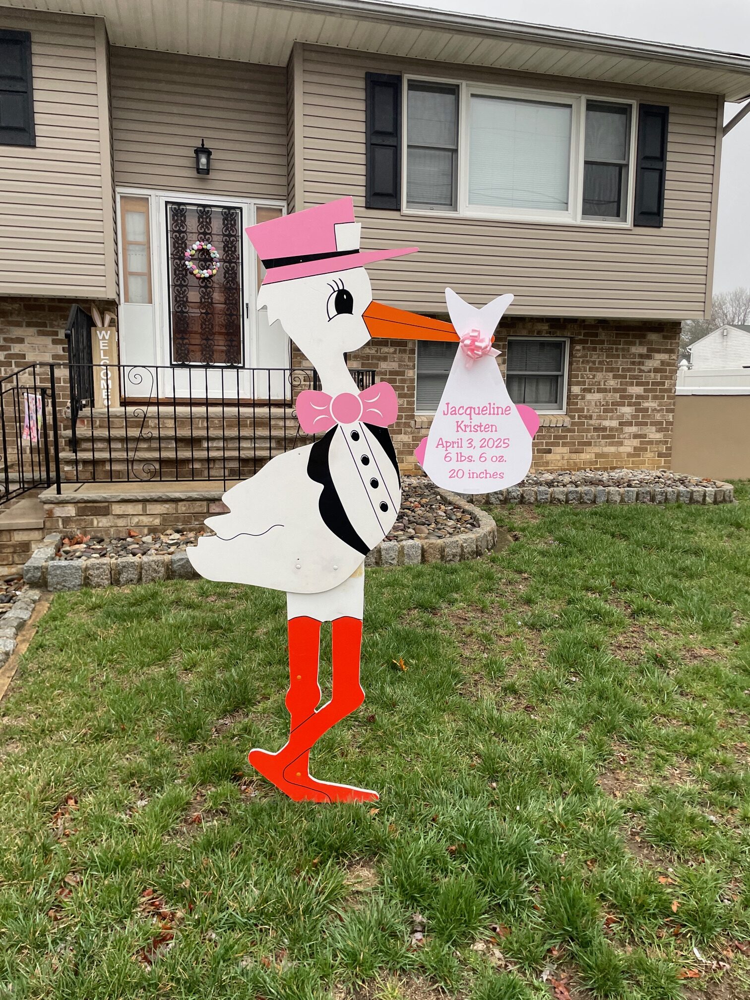 Girl Stork for Lawn Edison - NJ Baby News